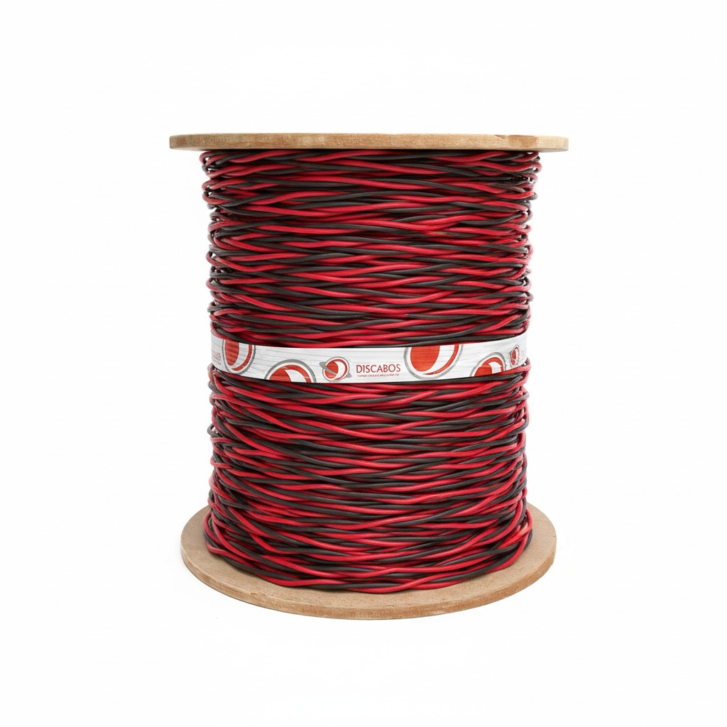 Cabo de Áudio - Cordão Torcido 2x2,50mm2 Preto e Vermelho Carretel 400 ...